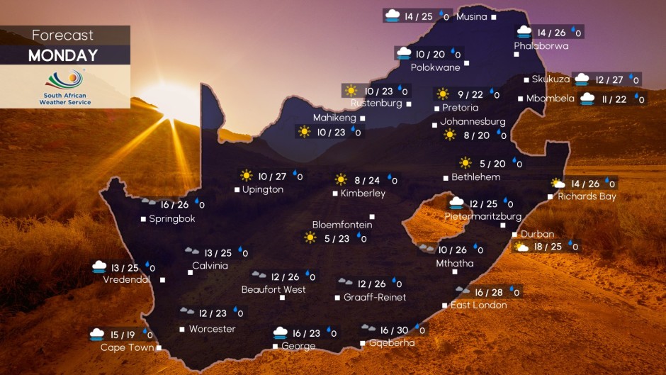 Weather forecast | Monday, 1 June 2026 - eNCA