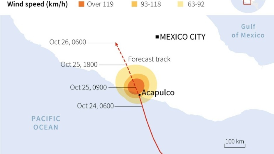 Hurricane Otis weakens after making landfall in Mexico - eNCA