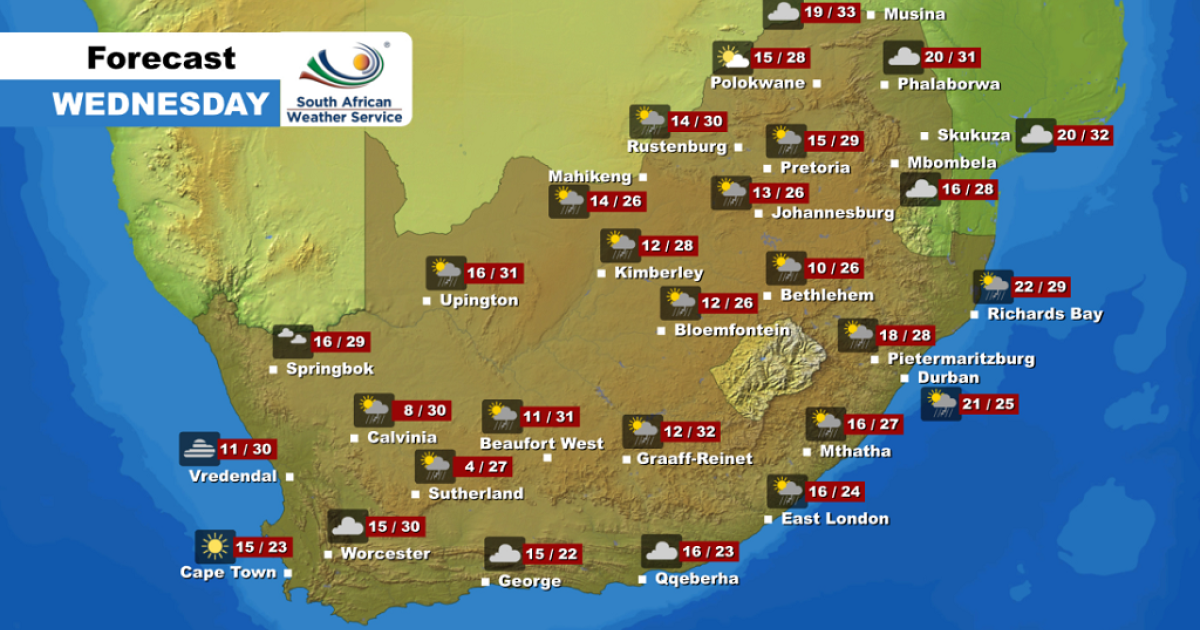 Weather Forecast - Wednesday, 19 October 2022 | eNCA