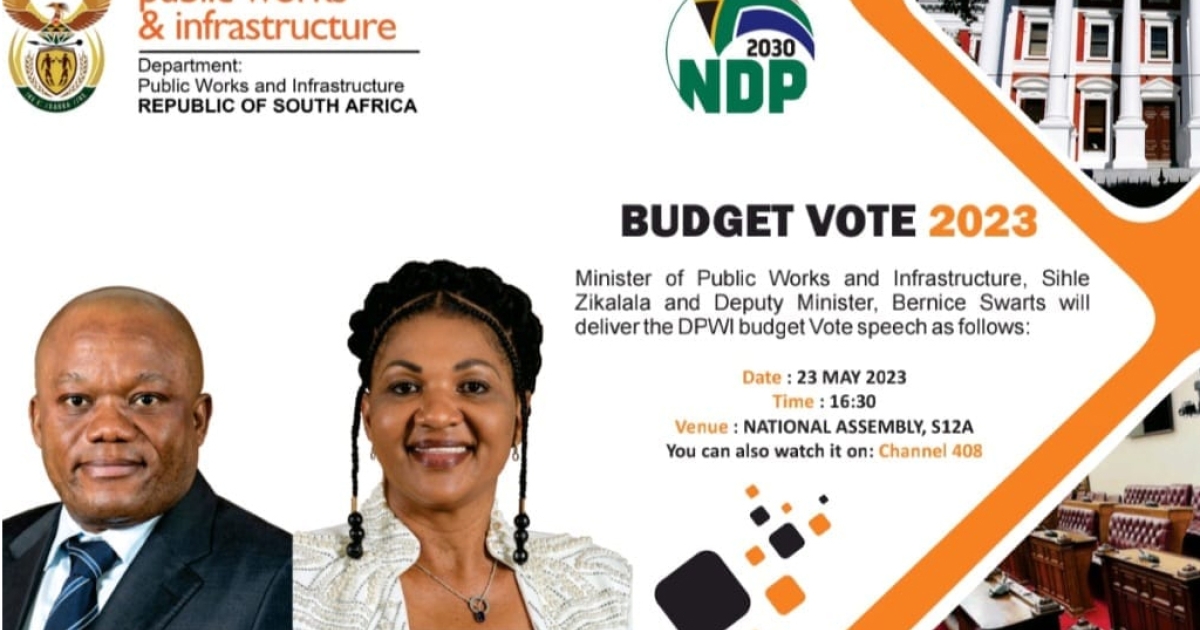 LIVESTREAM: DPWI Minister and Deputy Minister to deliver Budget Vote ...
