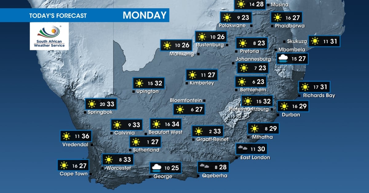Weather Forecast - Monday, 08 May 2023 | eNCA