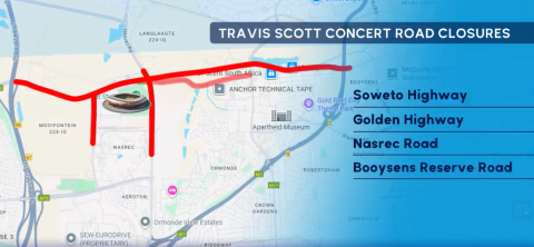 JMPD issues traffic advisory ahead of Travis Scott's concert - eNCA
