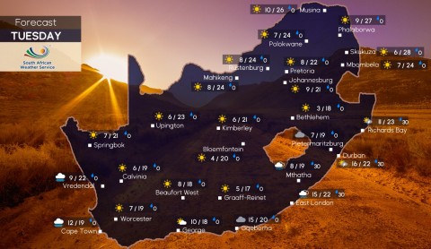 Weather forecast | Tuesday, 9 June 2026 - eNCA